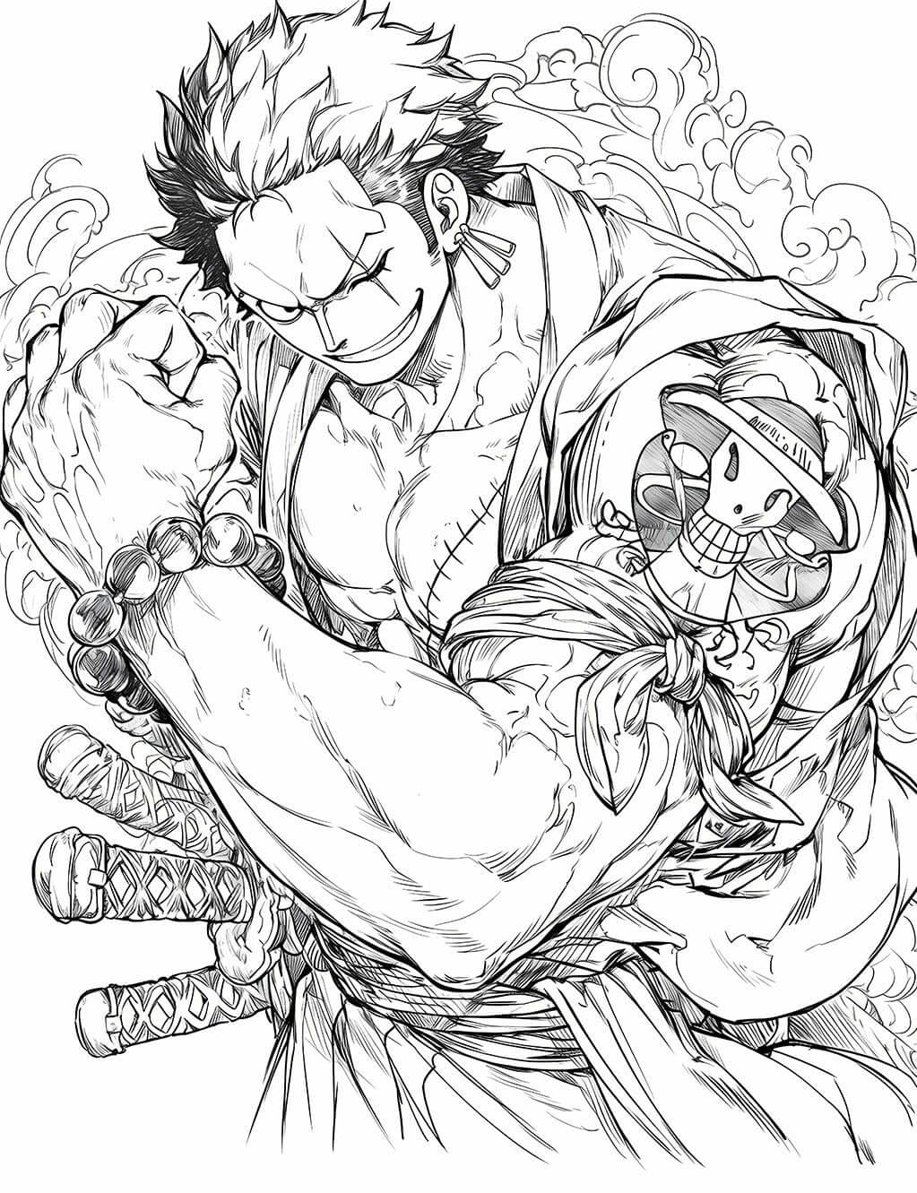 zoro coloring pages free